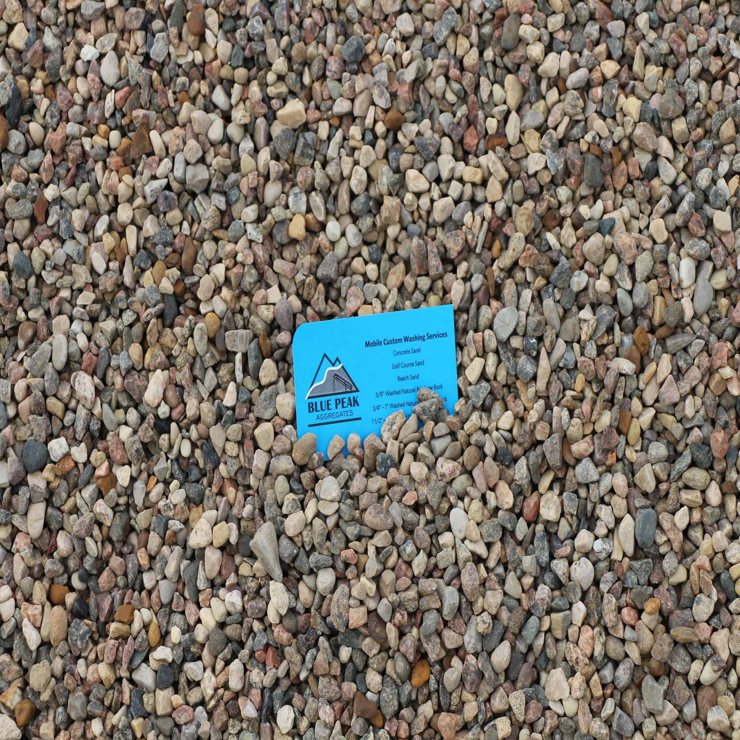 3/8” (10 mm) Washed Natural Rainbow Rock - Blue Peak Aggregates